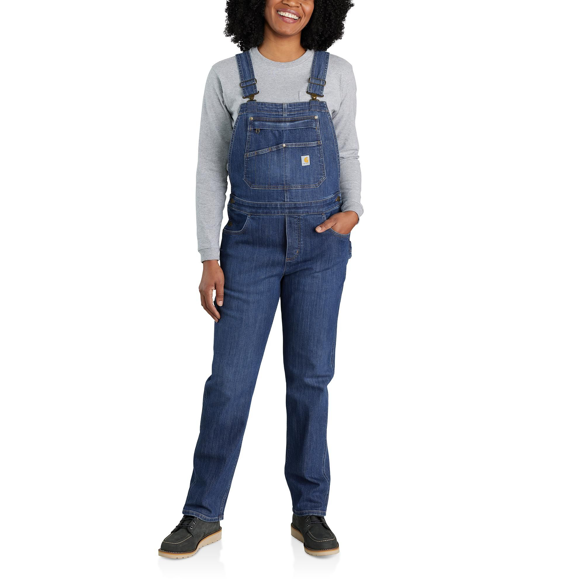 Carhartt Rugged Flex Relaxed-Fit Denim Bib Overalls for Ladies | Mack's ...